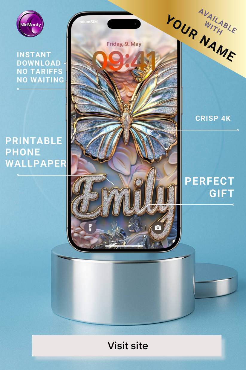 Emily name wallpaper: preppy aesthetic for girls – MidMonty AI Art