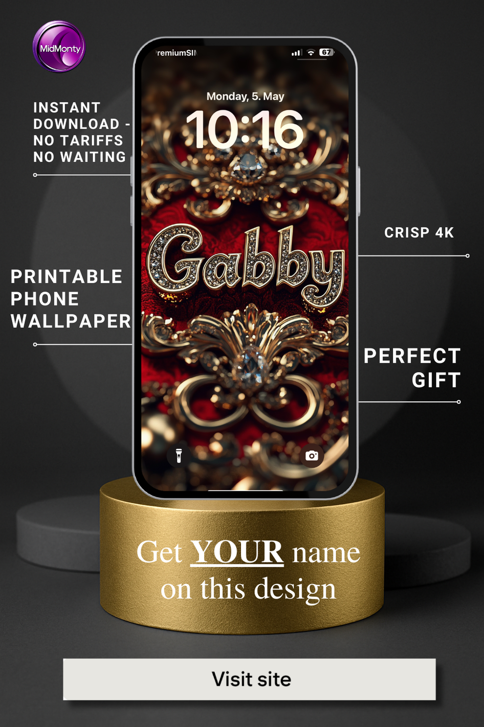 Gabby: Aesthetic name wallpaper - phone background for girls – MidMonty ...