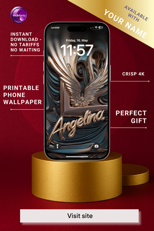 Angelina name wallpaper phoenix wings – MidMonty AI Art